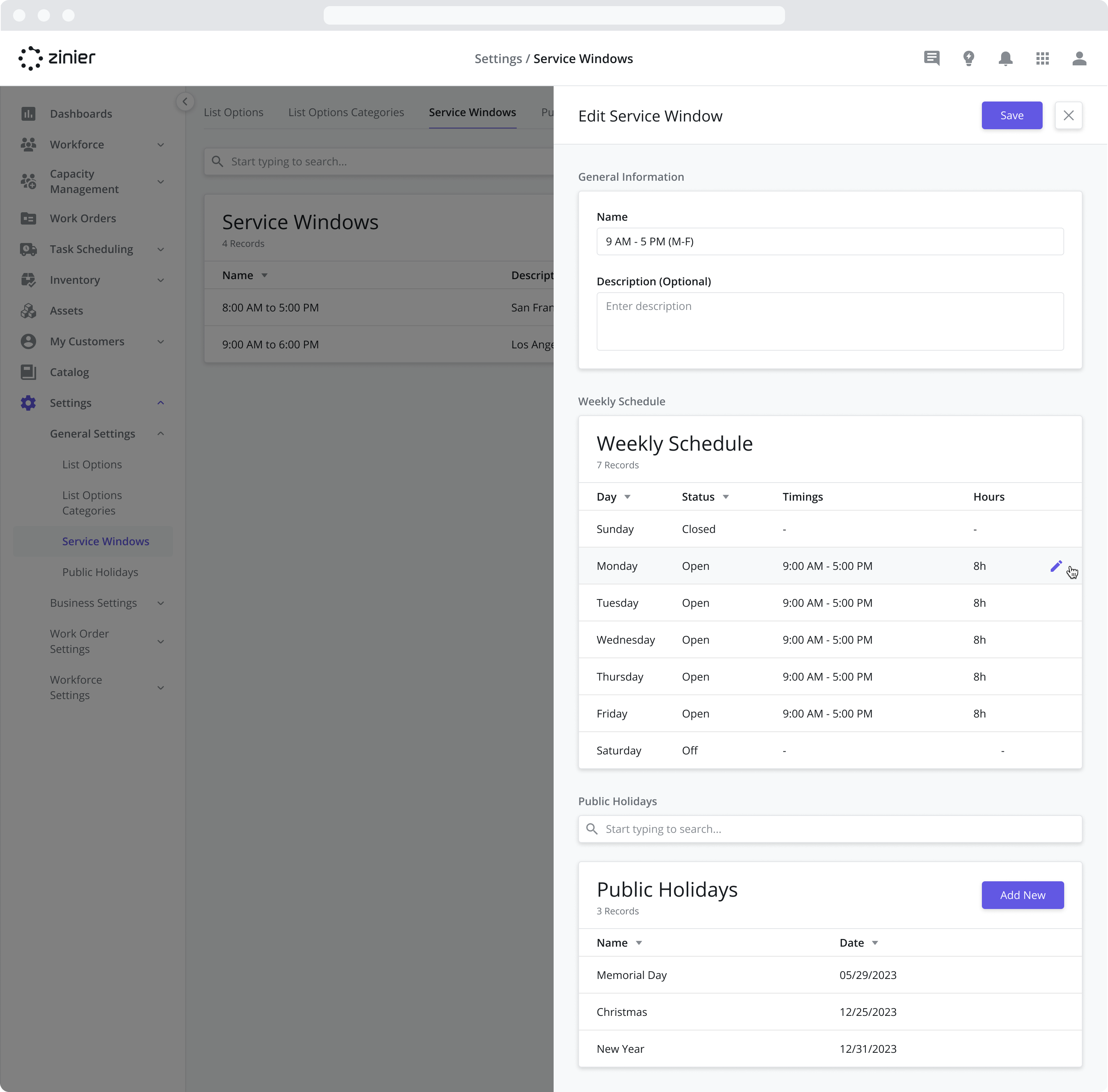 Work Order & Task Settings